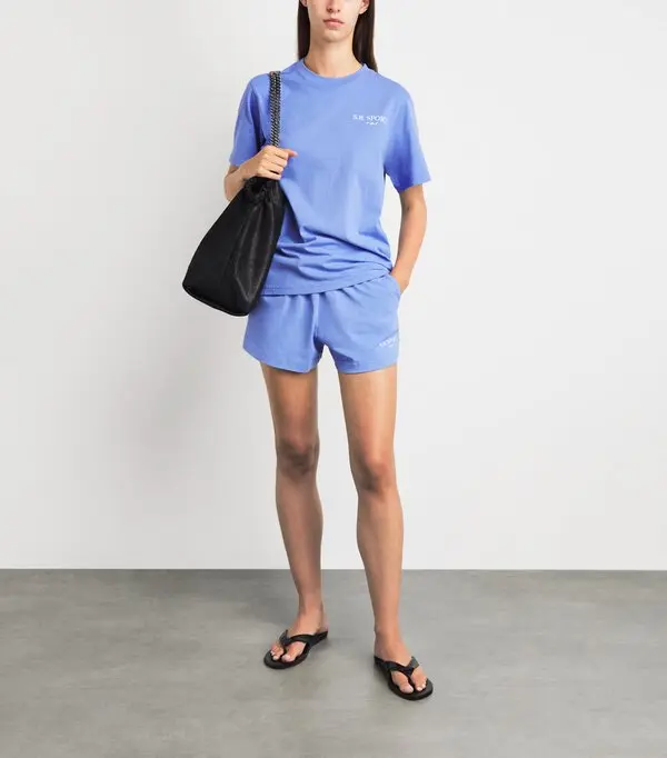 SPORTY & RICH Cotton Sport Disco Shorts