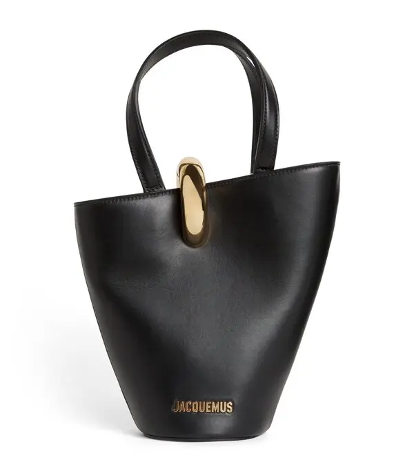 Jacquemus Small Leather Le Bambola Tote Bag - Black