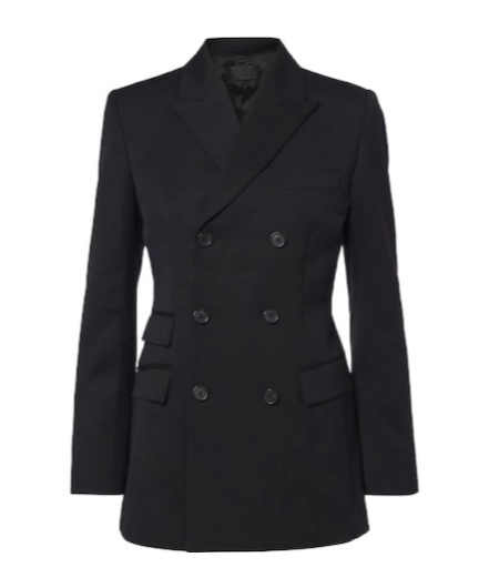 NILI LOTAN Noah Double-breasted Virgin Wool Blazer - Black