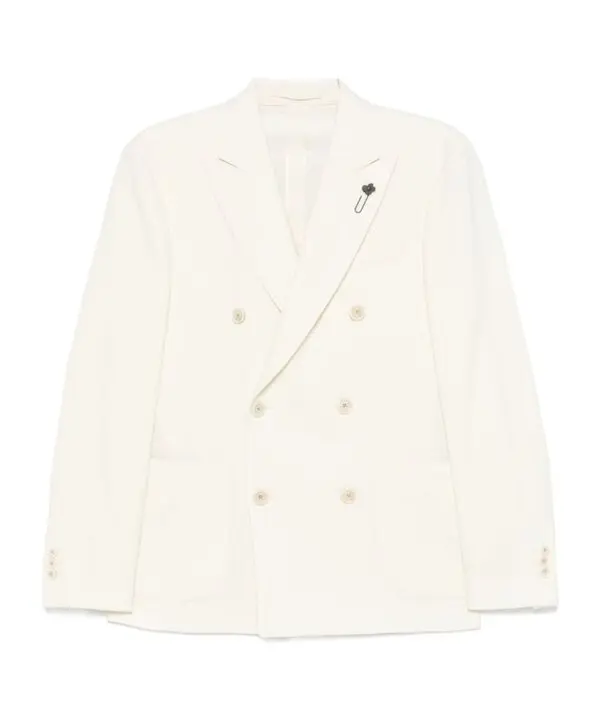 LARDINI Double-breasted Blazer - White