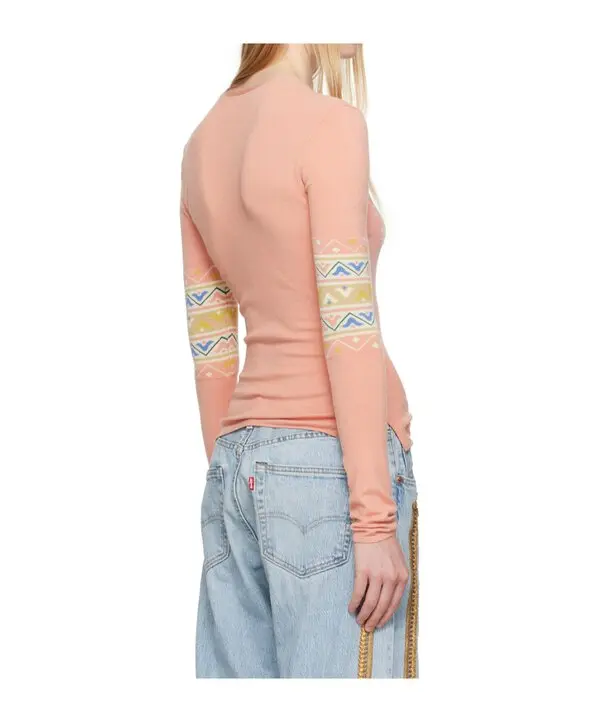 CONNER IVES Ribbed Knit Henley Sweater