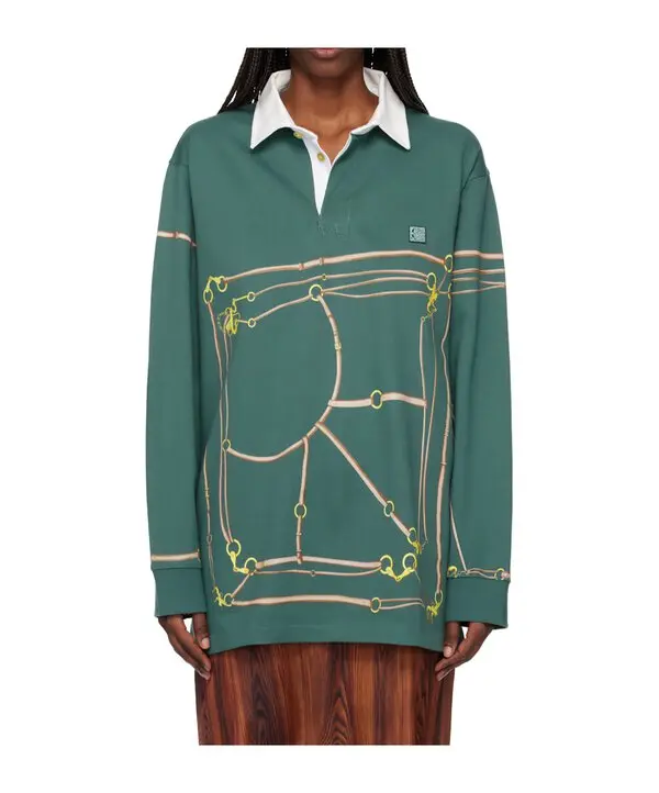 CONNER IVES Printed Rugby Polo Shirt - Green