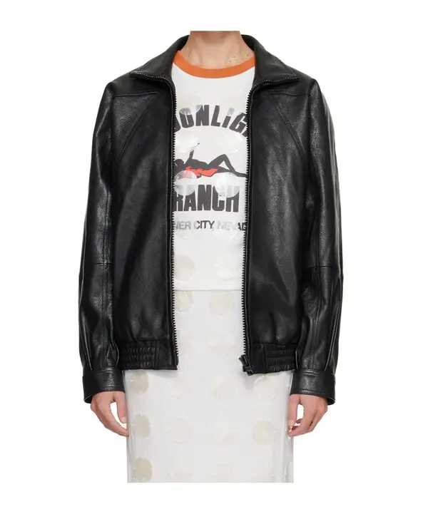 CONNER IVES Batwing Leather Jacket - Black