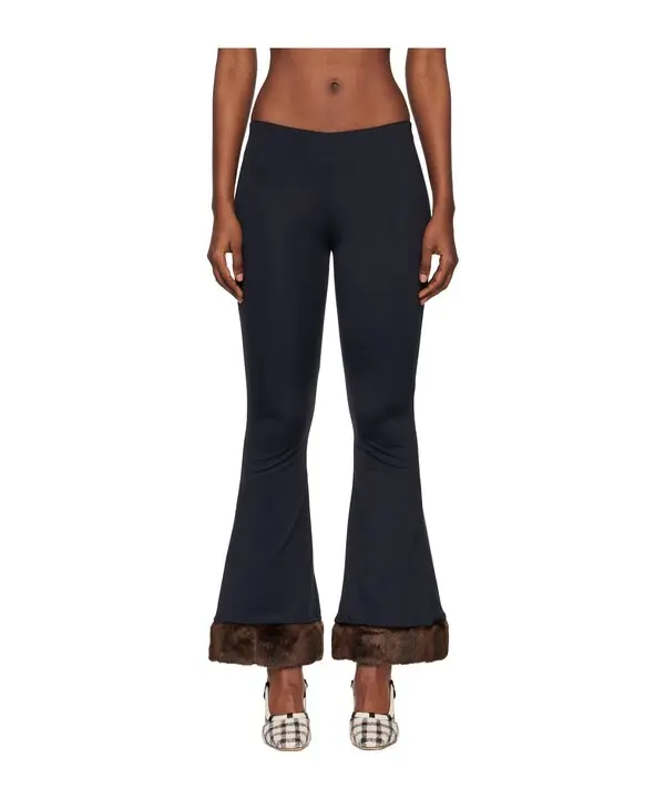 CONNER IVES Faux Fur Trim Flare Pants