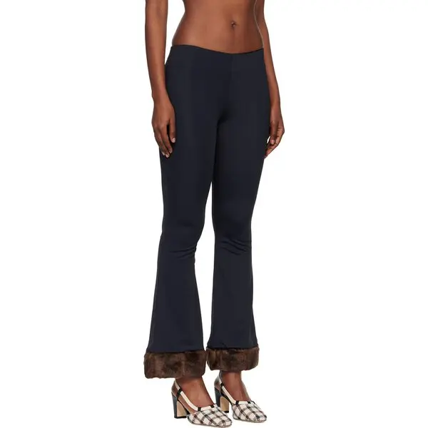 CONNER IVES Faux Fur Trim Flare Pants