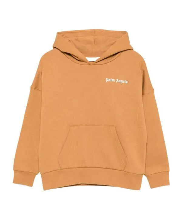 Palm Angels Logo-print Hoodie - Brown