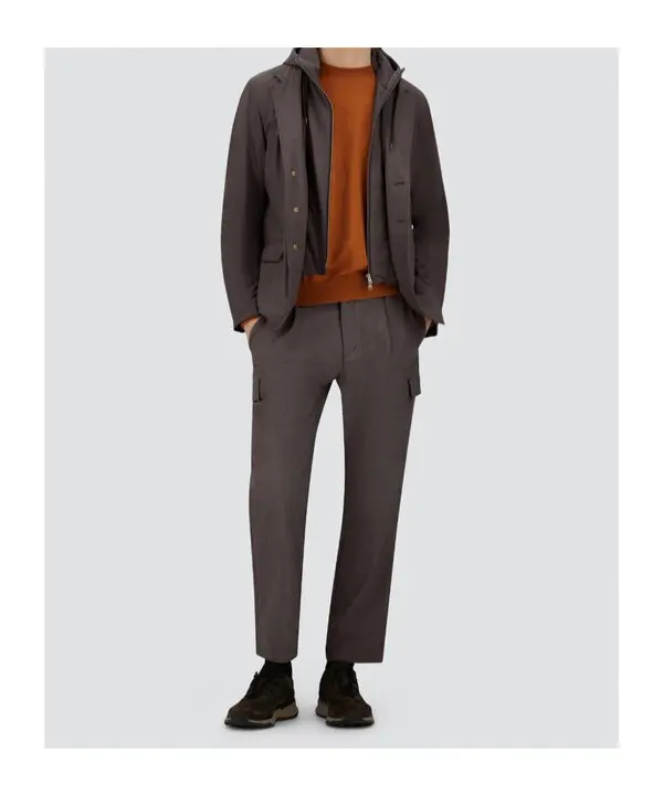 Herno Resort Cargo Trousers In Melange-effect Stretch Nylon