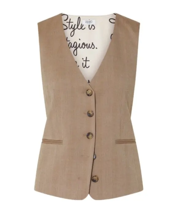 Liu Jo Gilet With Toggles - Beige
