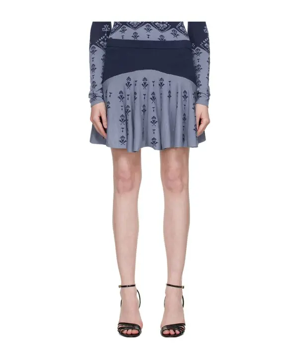 CONNER IVES Flared Mini Skirt - Blue