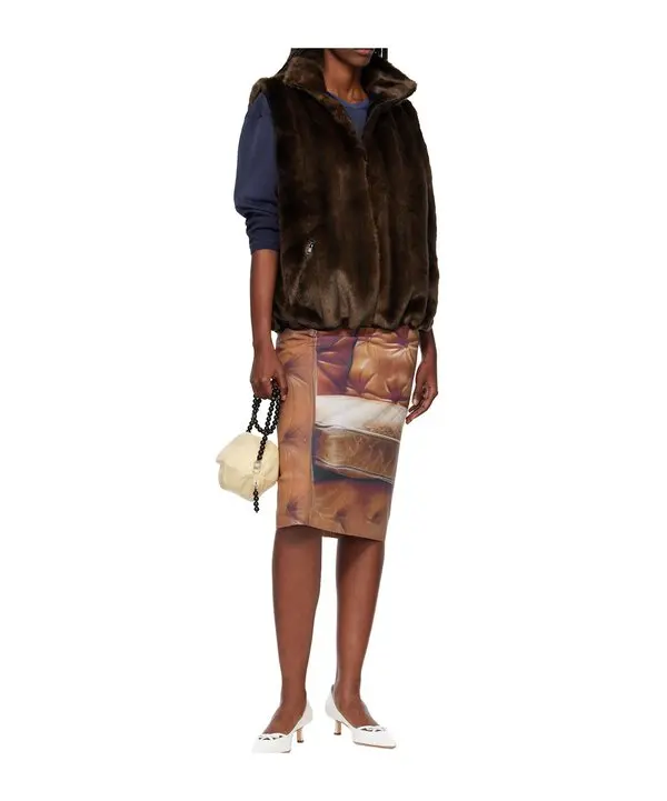 CONNER IVES Faux Fur Zip-up Vest