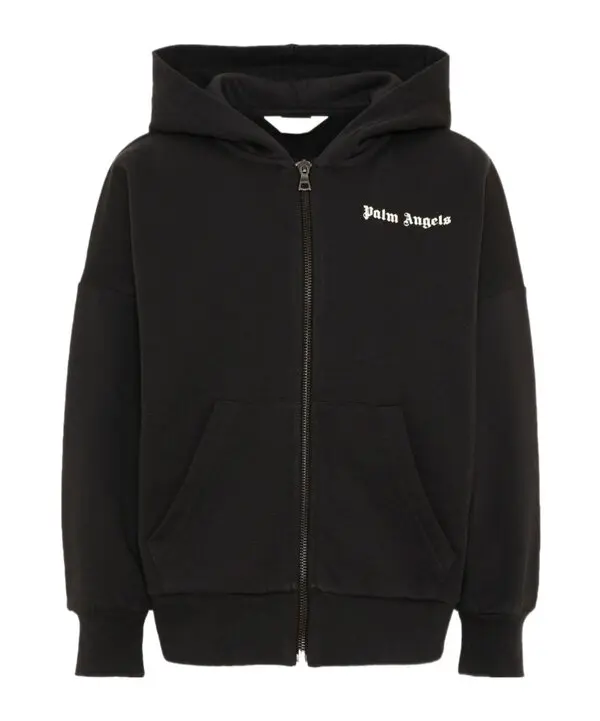 Palm Angels Logo-print Cotton Hoodie - Black