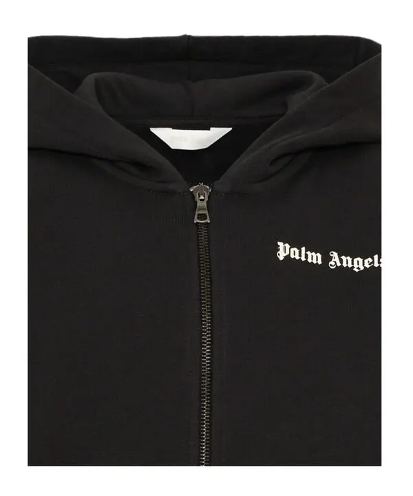 Palm Angels Logo Print Cotton Hoodie