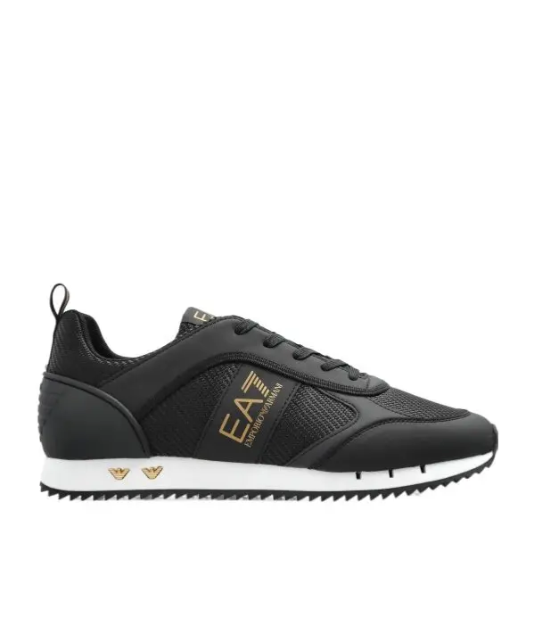 EA7 Logo Printed Low-top Sneakers - Black
