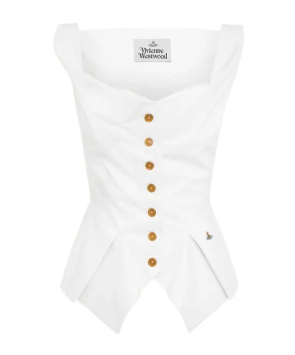 VIVIENNE WESTWOOD Square-neck Button Down Top - White