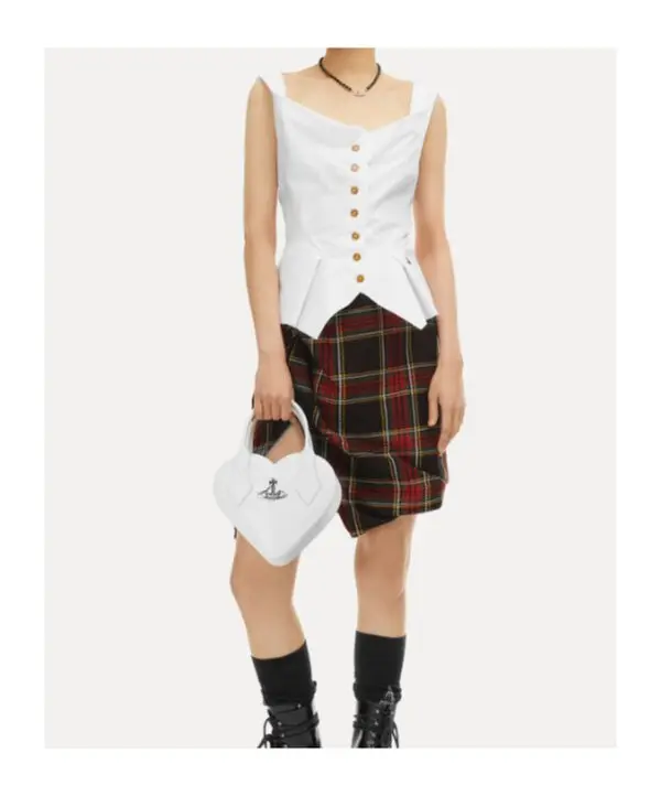 VIVIENNE WESTWOOD Square Neck Button-down Peplum Top - White