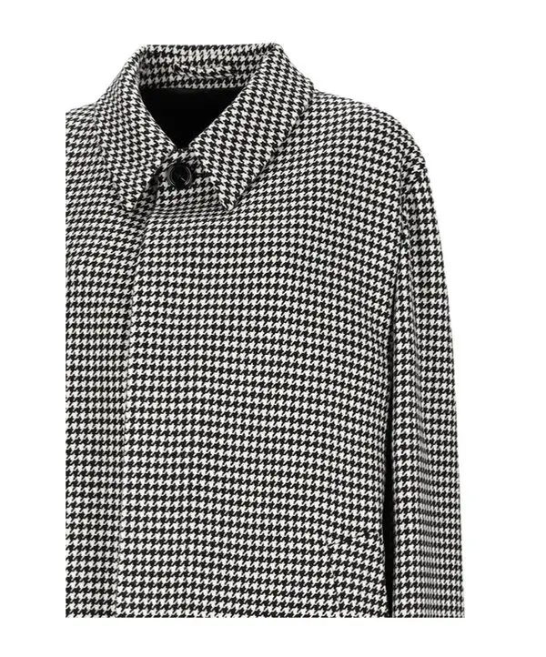 LARDINI Houndstooth Wool Coat