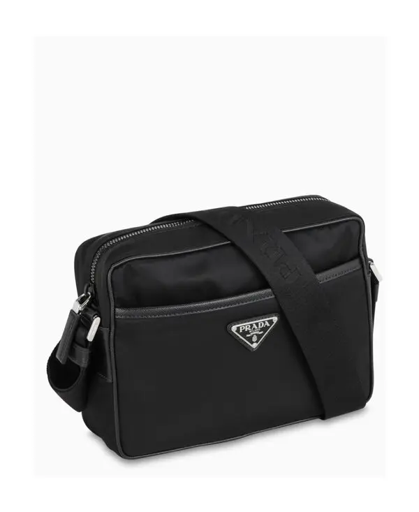 Prada Re-nylon And Saffiano Leather Shoulder Bag - Black