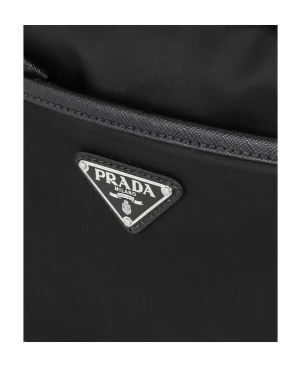 Prada Re-nylon And Saffiano Leather Shoulder Bag - Black