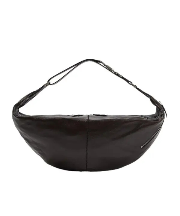 LEMAIRE Belted Leather Top-handle Bag - Black