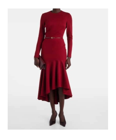 Elie Saab Belted Tie Midi Dress