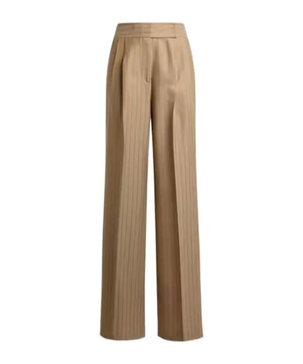 Etro Wool Jacquard Trousers With Striped Pattern - Camel