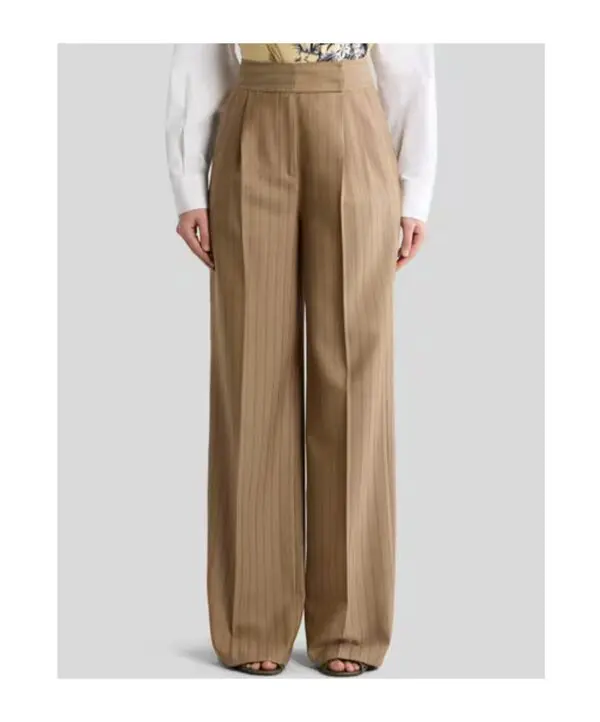 Etro Wool Jacquard Trousers With Striped Pattern