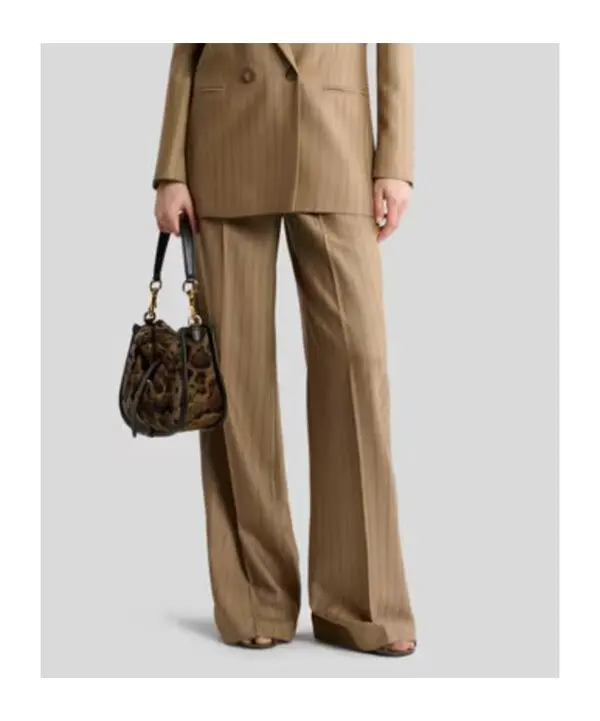 Etro Wool Jacquard Trousers With Striped Pattern