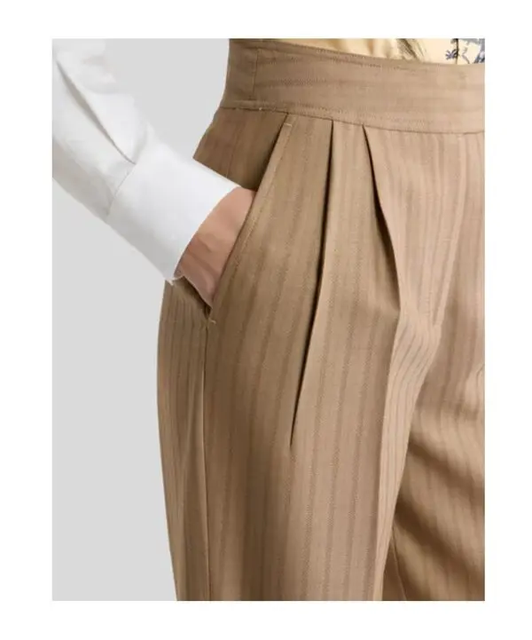 Etro Wool Jacquard Trousers With Striped Pattern