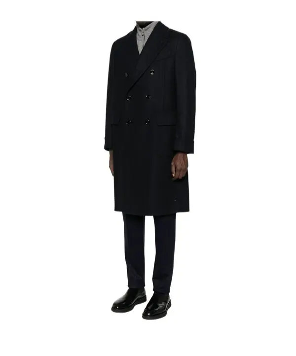 LARDINI Double Breasted Flower Detailed Coat