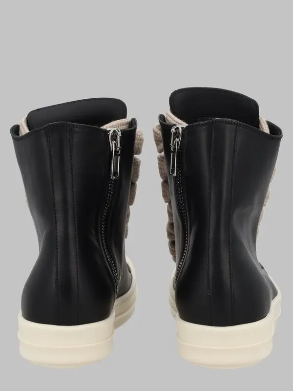 Rick Owens High Top Leather Sneakers
