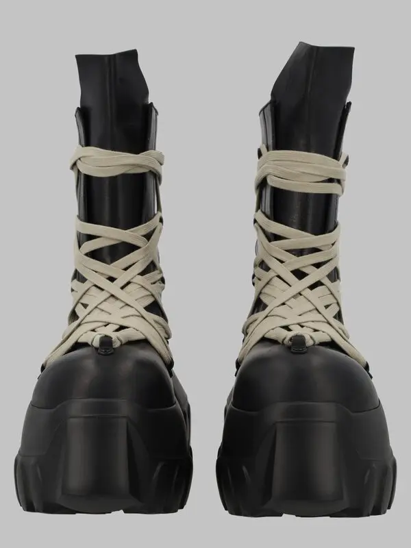 Rick Owens Leather Lace-up Boots With Chunky Platform Sole