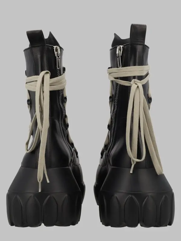 Rick Owens Leather Lace-up Boots With Chunky Platform Sole