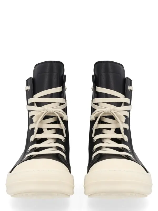 Rick Owens Leather High Top Sneakers