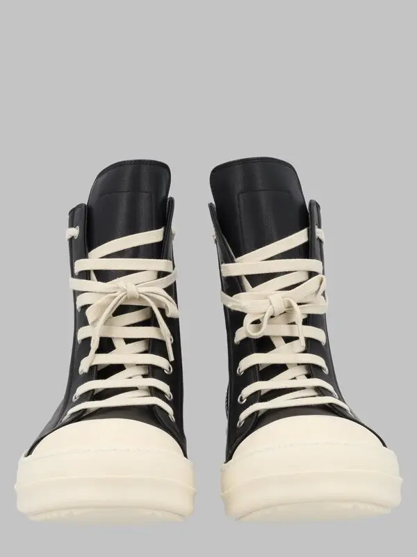 Rick Owens Leather High Top Sneakers