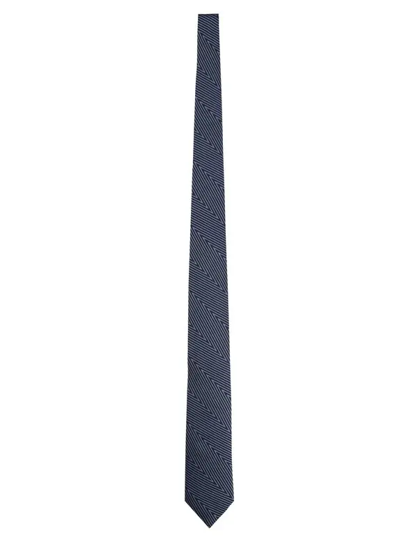 Giorgio Armani Cravatta In Seta Jacquard - Blue