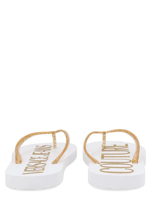 Versace Flip Flops With Logo Detailing