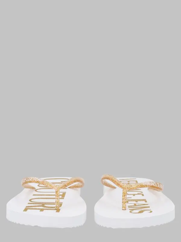 Versace Flip Flops With Logo Detailing