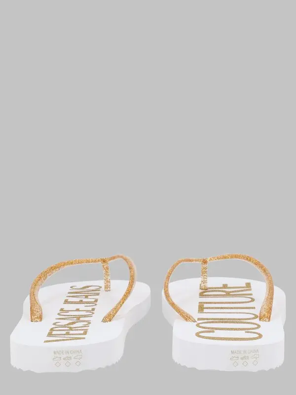 Versace Flip Flops With Logo Detailing