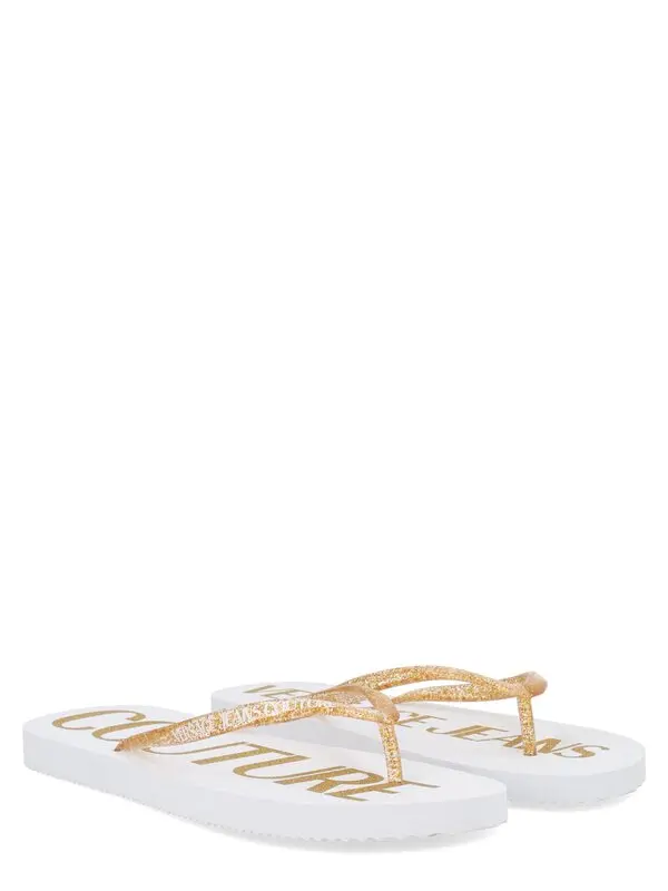 Versace Flip Flops With Logo Detailing