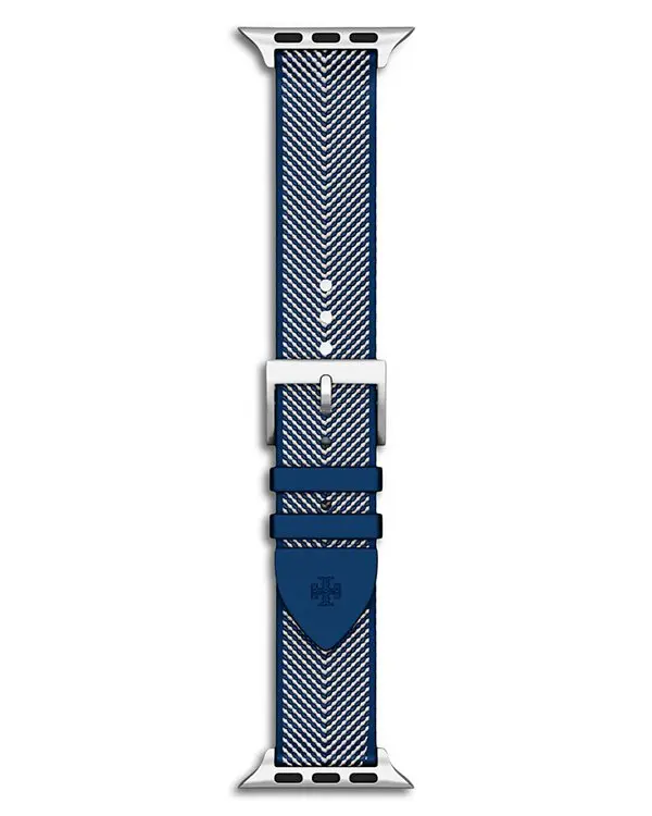 Tory Burch Kira Blue Grosgrain Band For Apple Watch, 38-46mm - Navy