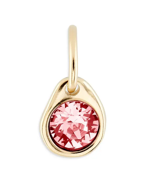 UNODE50 Plated Charm With Pink Crystal - Gold