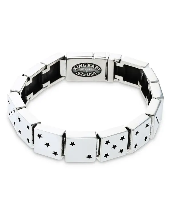 KING BABY STUDIO Sterling High Roller Club Dice Motif Link Bracelet - Silver