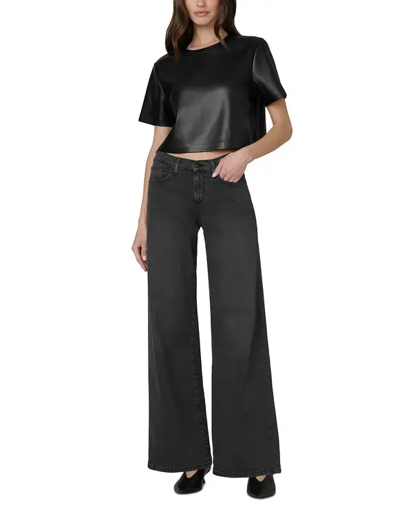 Joe's Jeans The Lou Lou Low Rise Wide Leg Jeans - Black Cat