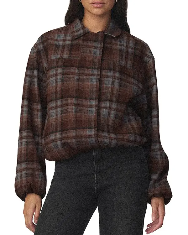 Joe's Jeans The Bella Bomber Jacket - Brown/blue Plaid