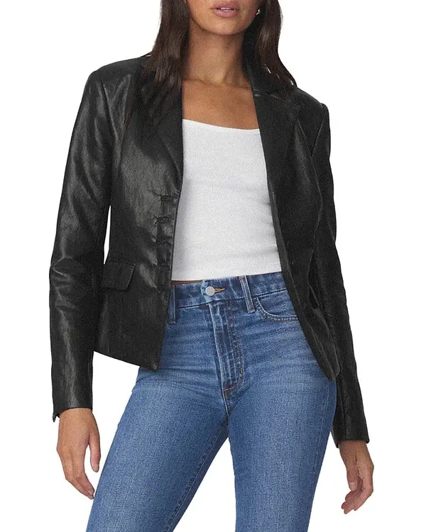 Joe's Jeans The Fitted Faux Leather Blazer - Black