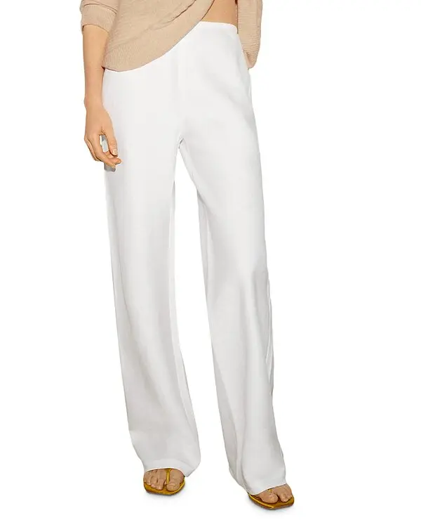 REFORMATION Gale Linen Mid Rise Pants - White