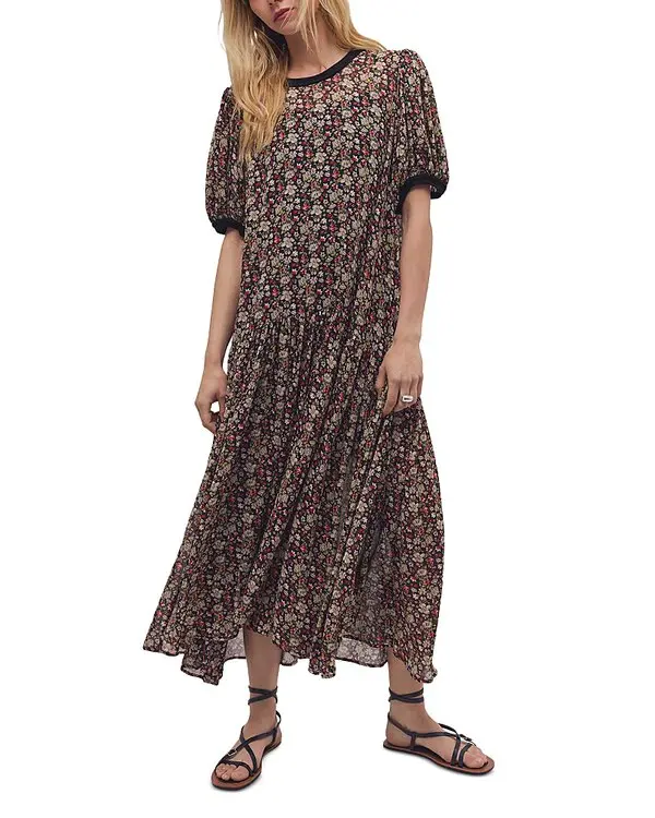 Free People Courtside Crush Floral Print Maxi Dress - Black Combo