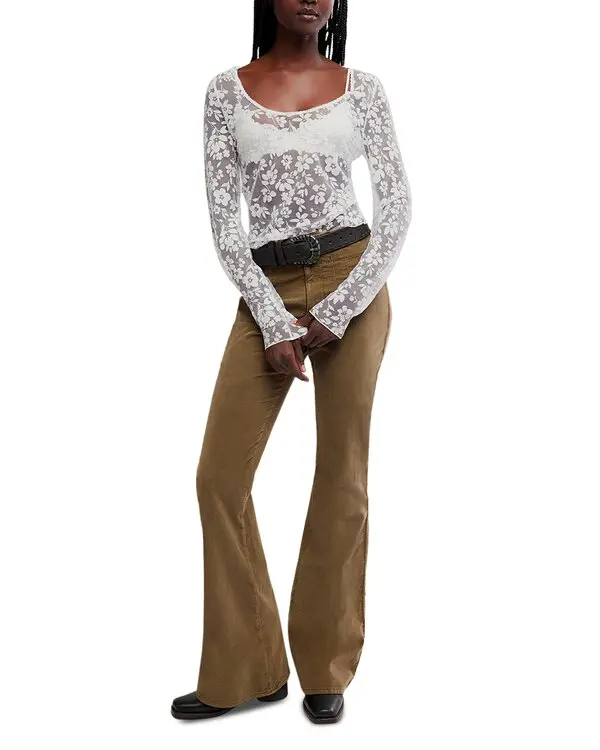 Free People Early Sunsets Layering Lace Top - Ivory