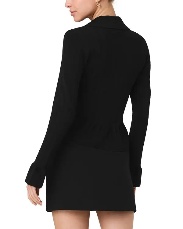 French Connection Crinkle Knit Pointelle Top