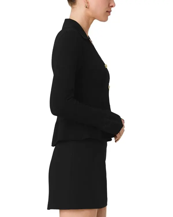 French Connection Crinkle Knit Pointelle Top